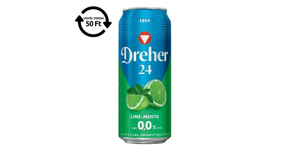 Alkoholmentes sör DREHER 24 lime-menta 0,0% 500 ml DRS - Fotoland webáruház